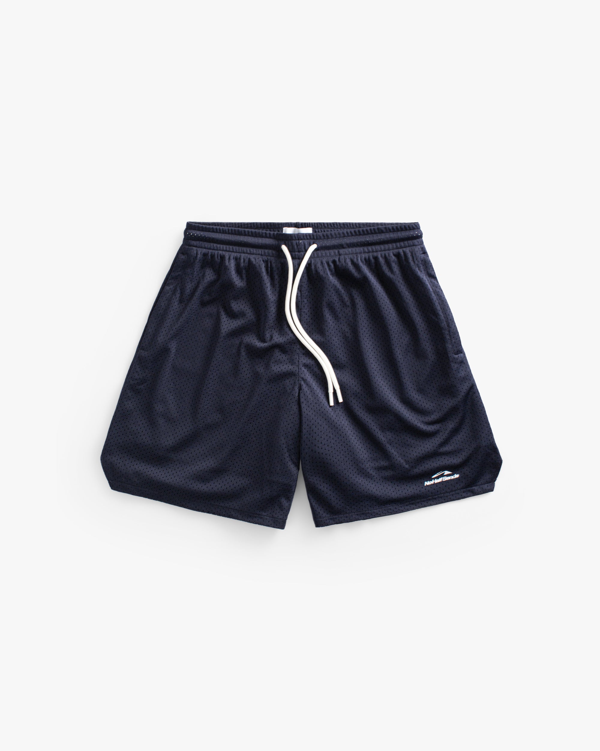 NHS NAVY BLUE MESH SHORTS – NoHalfSends